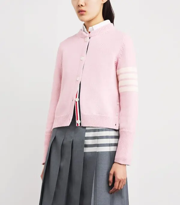 Thom Browne Wool Hector 4-bar Cardigan - Pink