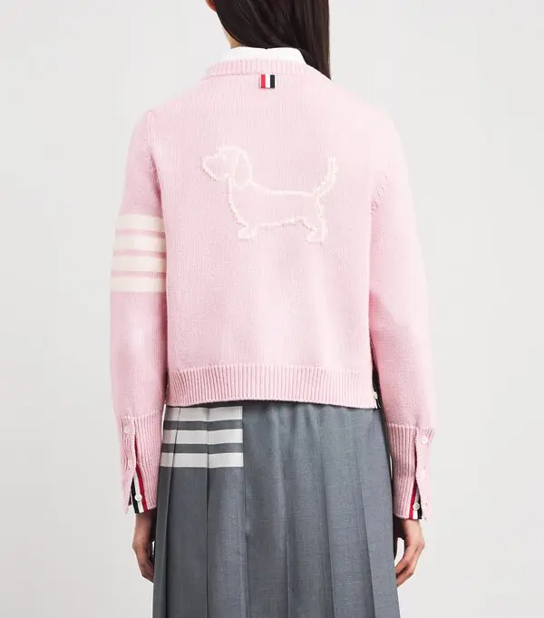Thom Browne Wool Hector 4-bar Cardigan - Pink