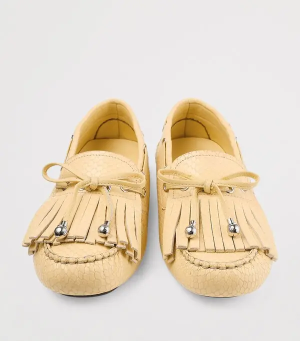 JIMMY CHOO Manon Flat Leather Loafers - Yellow