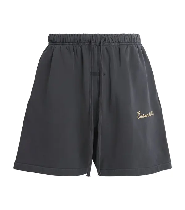 Fear Of God Cotton Logo Sweat Shorts - Black