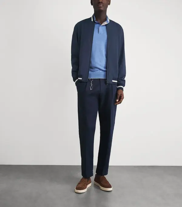 Paul & Shark Typhoon Platinum Bomber Jacket - Navy