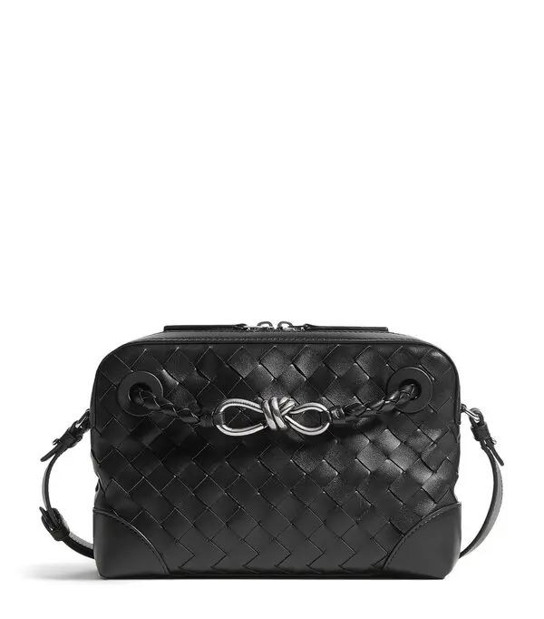 Bottega Veneta Leather Andiamo Messenger Bag - Black