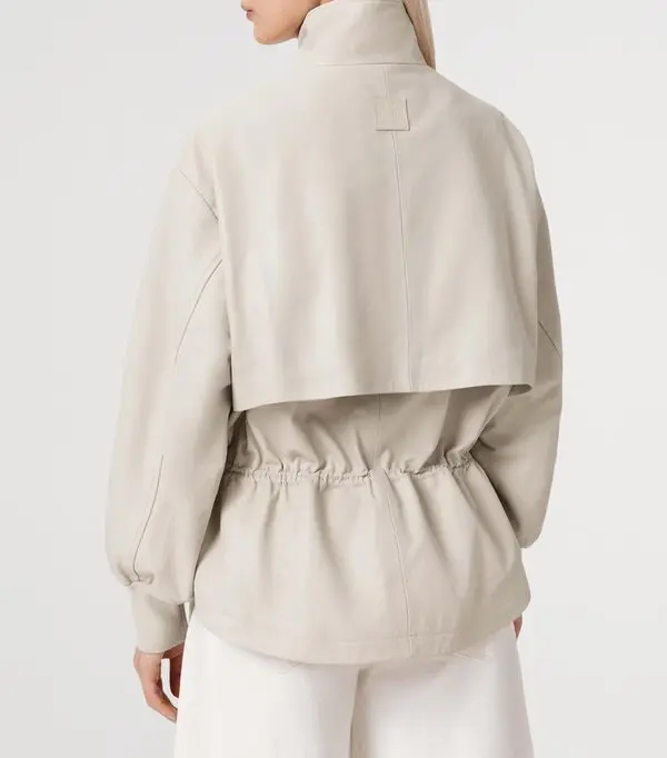 ALLSAINTS Leather Flor Jacket - White