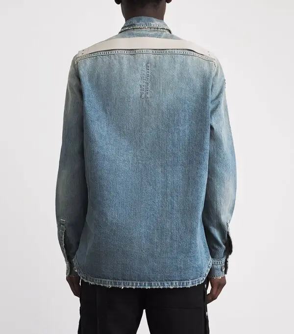 Rick Owens Distressed Denim Overshirt - Blue