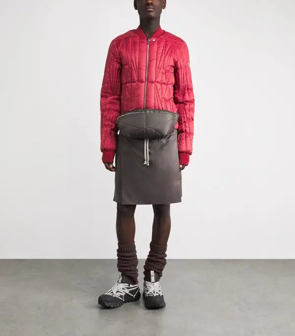 Rick Owens X Moncler Down Geocamo Flight Jacket - Red