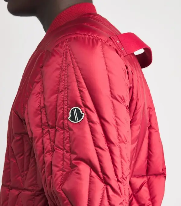 Rick Owens X Moncler Down Geocamo Flight Jacket - Red
