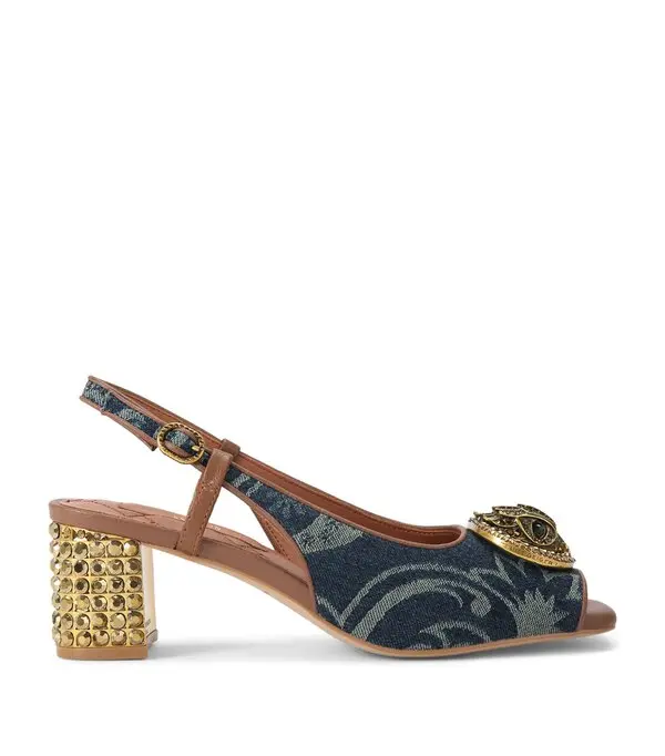 Kurt Geiger Chelsea Embellished Slingback Sandals - Blue