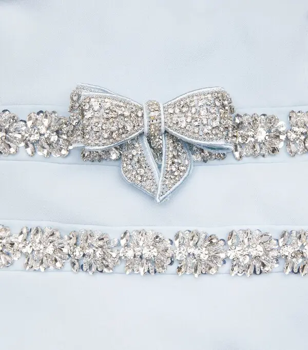 SELF-PORTRAIT Crepe Embellished Bow Maxi Dress
