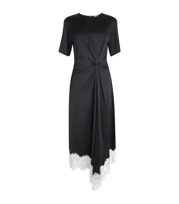Staud Silk-blend Sonoma Midi Dress - Black