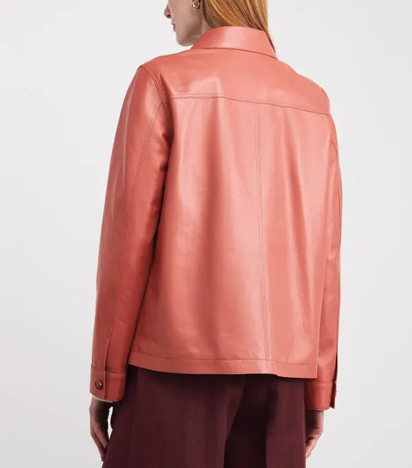 Lafayette 148 New York Lambskin Patch-pocket Jacket - Pink