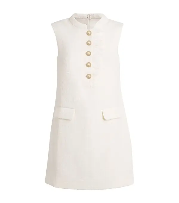SELF-PORTRAIT Bouclé Lace-trim Mini Dress