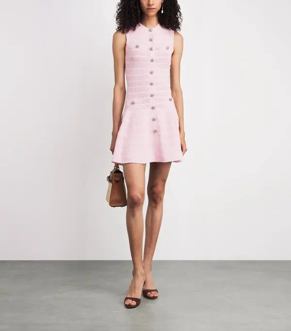 SELF-PORTRAIT Knitted Pointelle Mini Dress