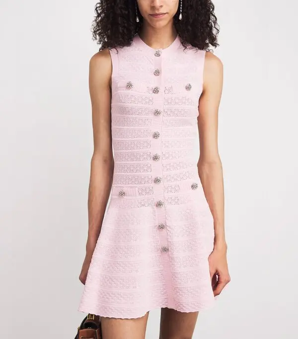 SELF-PORTRAIT Knitted Pointelle Mini Dress