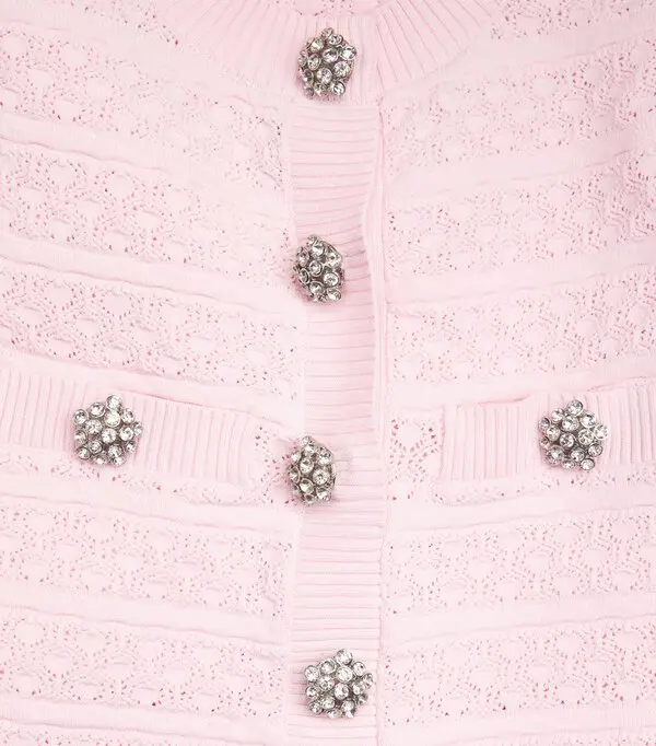 SELF-PORTRAIT Knitted Pointelle Mini Dress