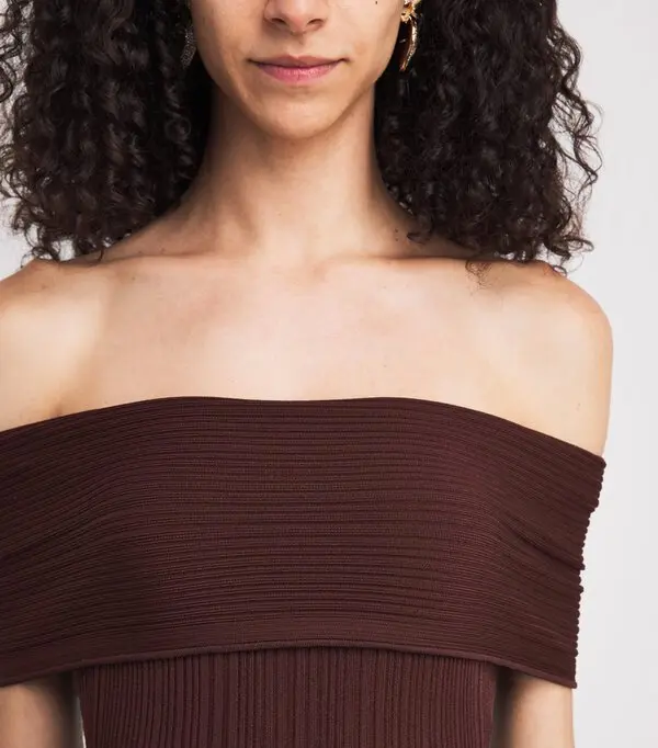 Self-Portrait Knit Lace Insert Midi Dress