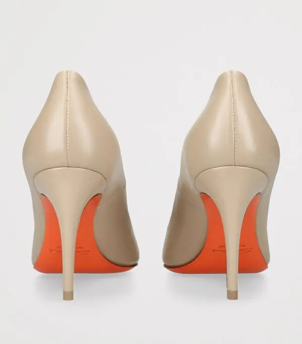 Santoni Leather Sibille Pumps 85 - Beige