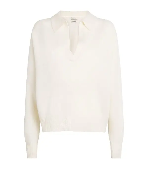 Almada Label Cashmere Collared Kaia Sweater - Ivory