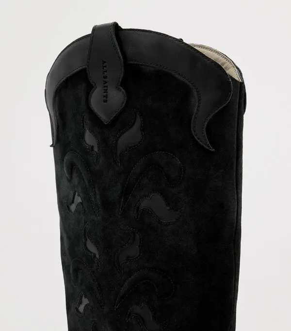 ALLSAINTS Suede Dolly Cowboy Boots - Black
