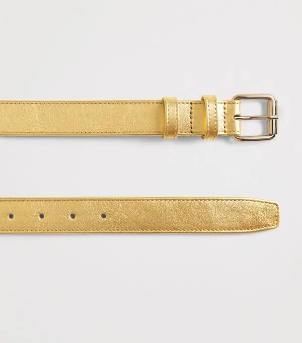 Comme Des Garçons Metallic Leather Buckle Belt