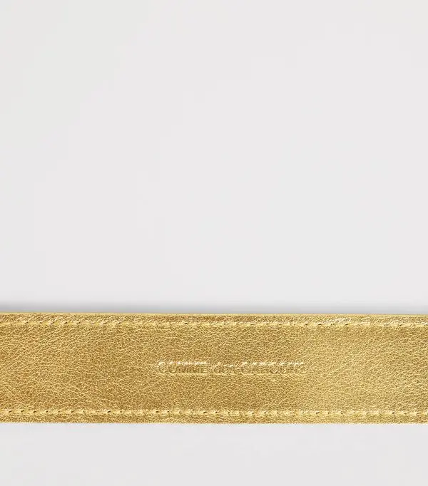 Comme Des Garçons Metallic Leather Buckle Belt