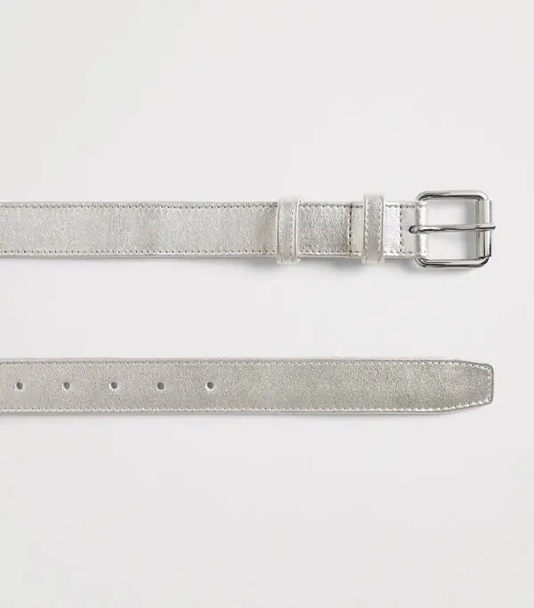 Comme Des Garçons Metallic Leather Buckle Belt