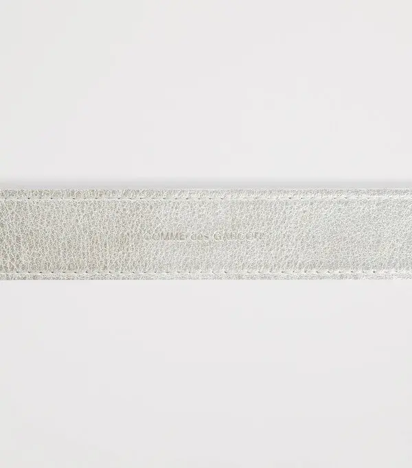 Comme Des Garçons Metallic Leather Buckle Belt