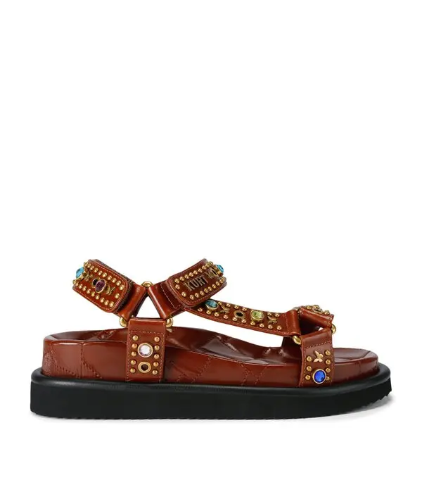 Kurt Geiger Leather Embellished Orson Sandals