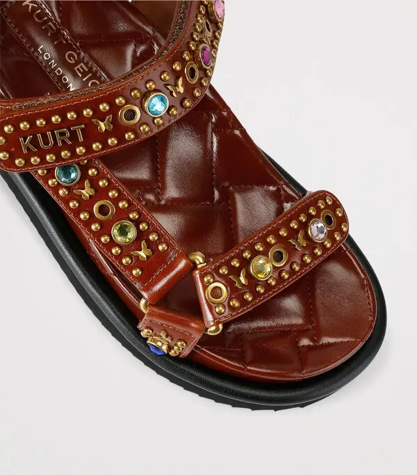 Kurt Geiger Leather Embellished Orson Sandals