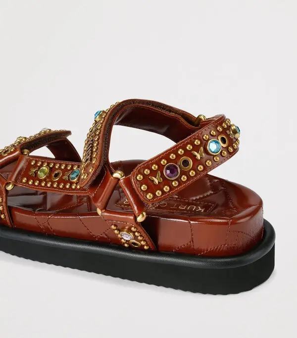 Kurt Geiger Leather Embellished Orson Sandals