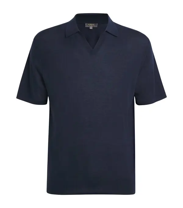 N.peal Cashmere-silk Padstow Polo Shirt - Blue