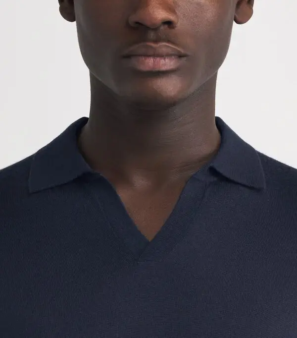 N.peal Cashmere-silk Padstow Polo Shirt - Blue
