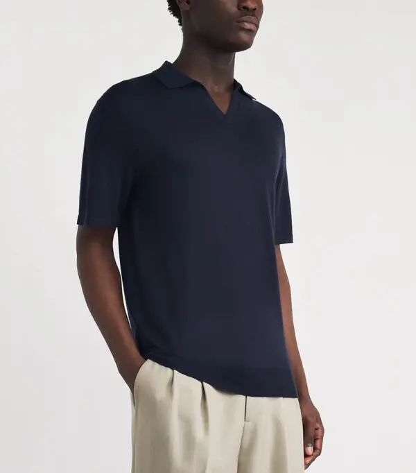 N.peal Cashmere-silk Padstow Polo Shirt - Blue
