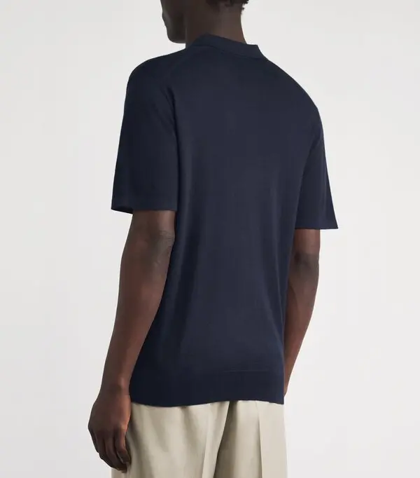N.peal Cashmere-silk Padstow Polo Shirt - Blue