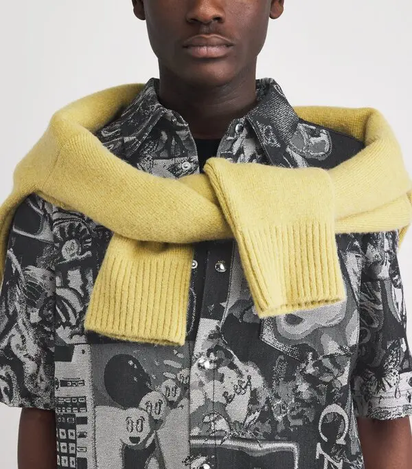 Casablanca Rave Collage Denim Shirt - Black