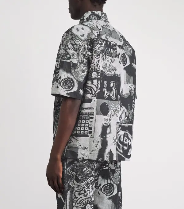 Casablanca Rave Collage Denim Shirt - Black