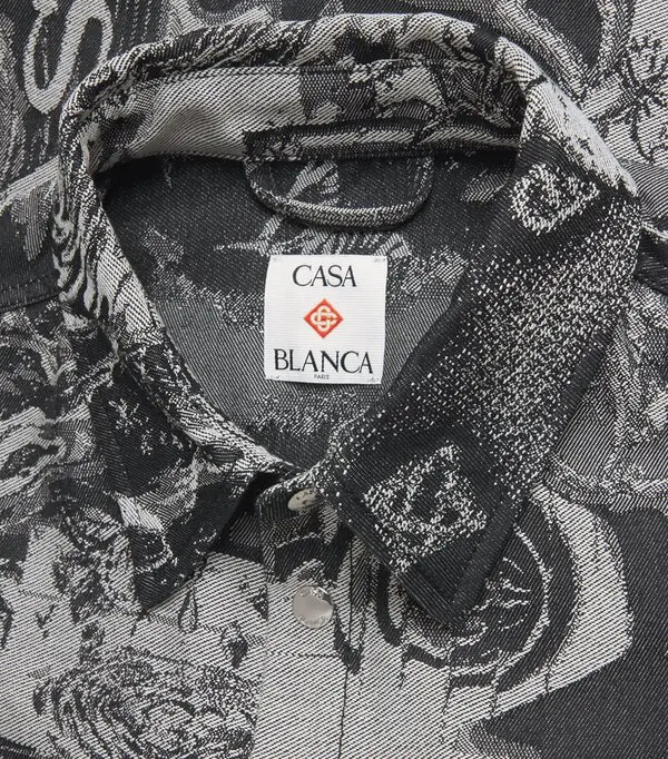 Casablanca Rave Collage Denim Shirt - Black