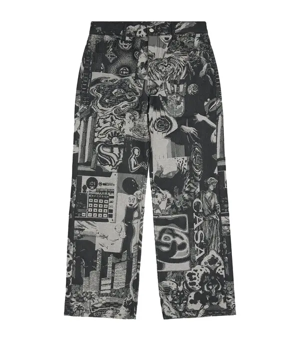 Casablanca Rave Collage Straight Leg Jeans