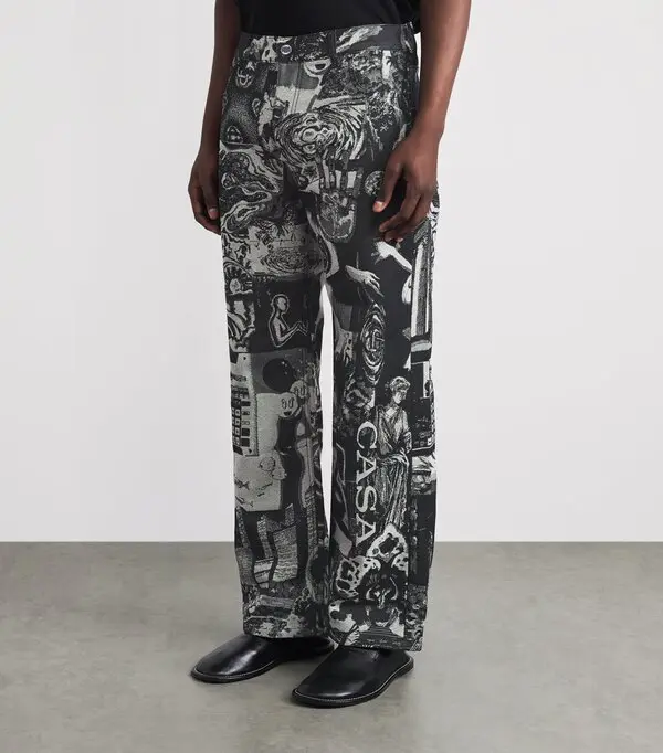 Casablanca Rave Collage Straight Leg Jeans