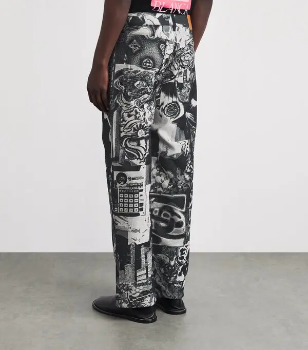 Casablanca Rave Collage Straight Leg Jeans