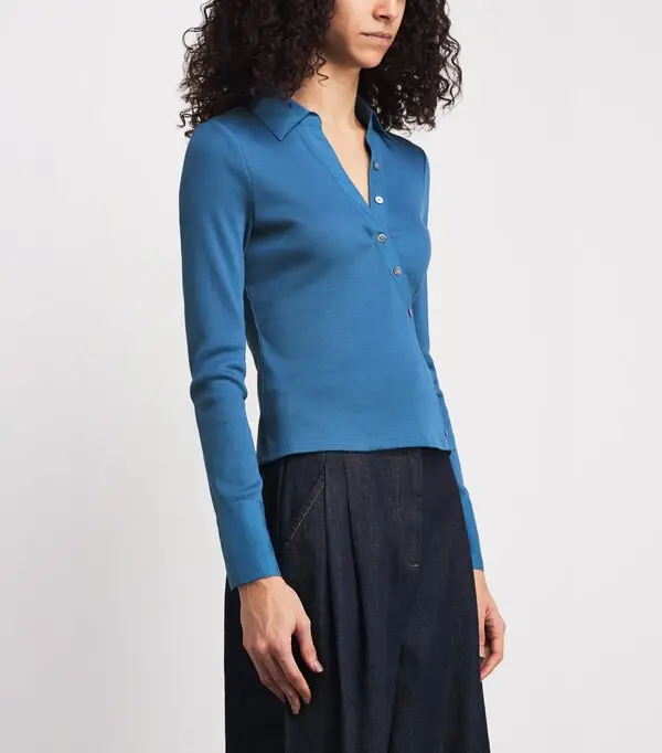 Veronica Beard Asymmetric Button-down Shirt - Blue