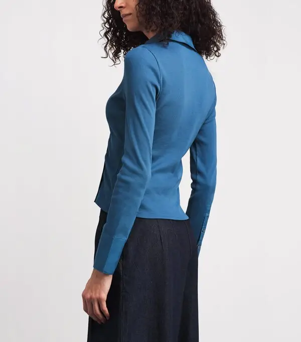 Veronica Beard Asymmetric Button-down Shirt - Blue