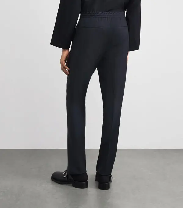LARDINI Wool Drawstring Trousers - Navy