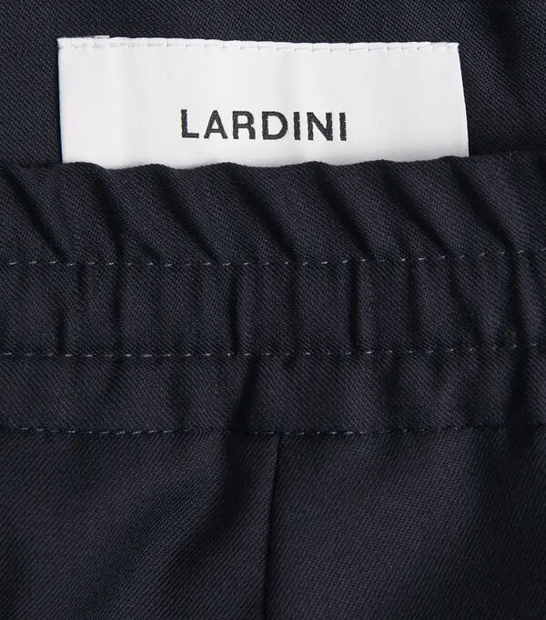 LARDINI Wool Drawstring Trousers - Navy