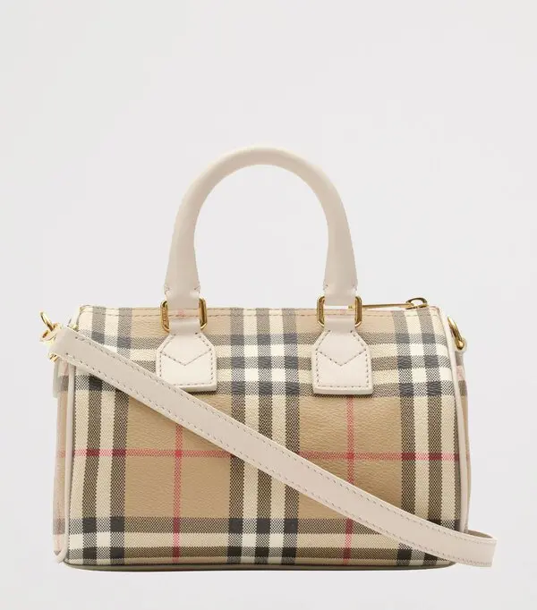 Burberry Mini Cotton Check Bowling Bag