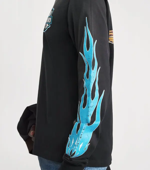 Amiri Cotton Eagle Flames Long-sleeve T-shirt