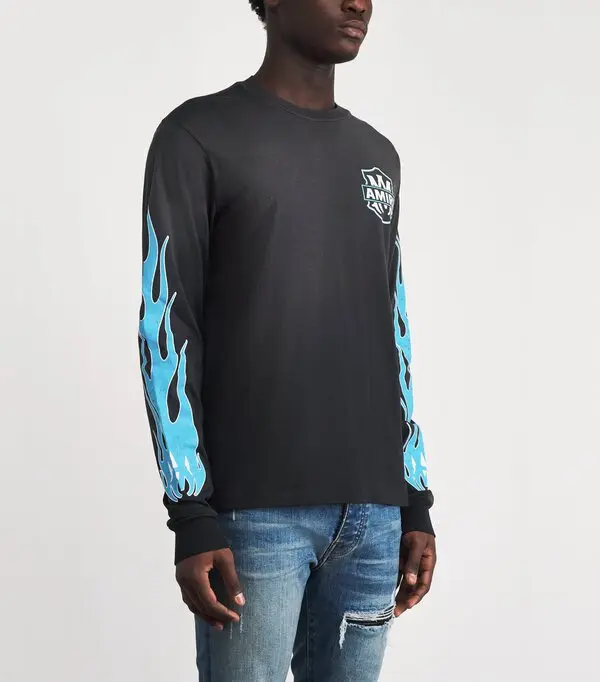 Amiri Cotton Eagle Flames Long-sleeve T-shirt