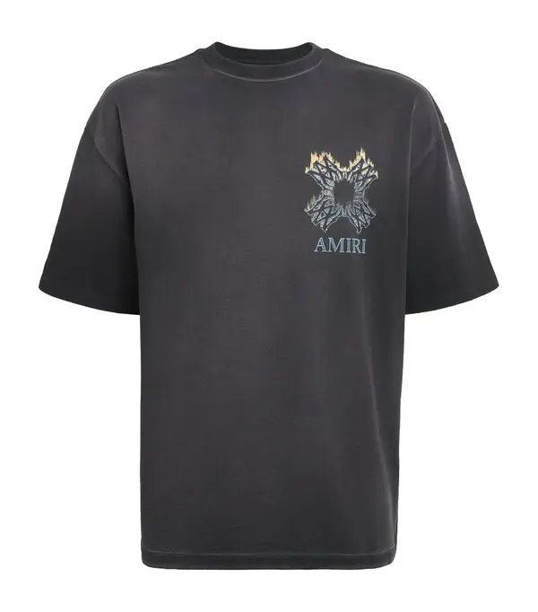 Amiri Cotton Ma Quad Flames Oversized T-shirt