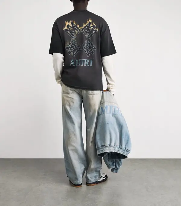 Amiri Cotton Ma Quad Flames Oversized T-shirt