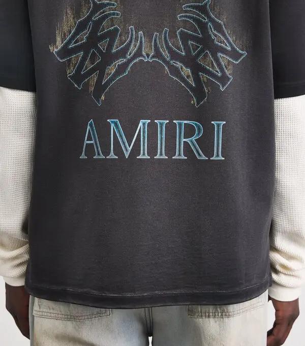 Amiri Cotton Ma Quad Flames Oversized T-shirt