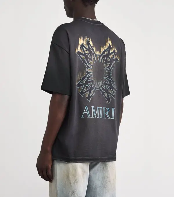 Amiri Cotton Ma Quad Flames Oversized T-shirt